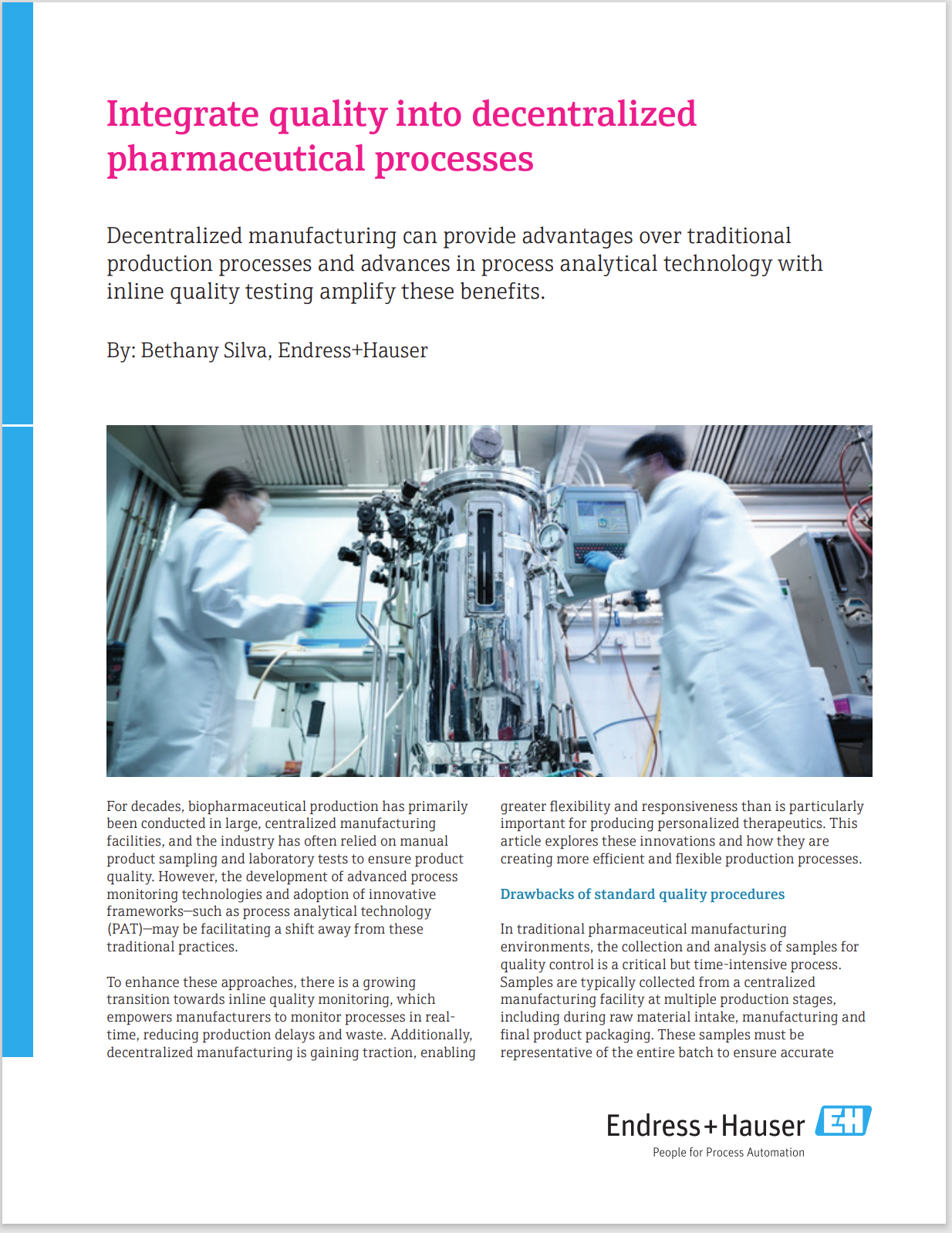 Assure Quality and Supply technical article | Endress+Hauser